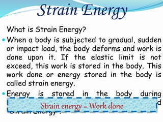 Study of Strain Energy due to Shear, Bending and Torsion | PPTX