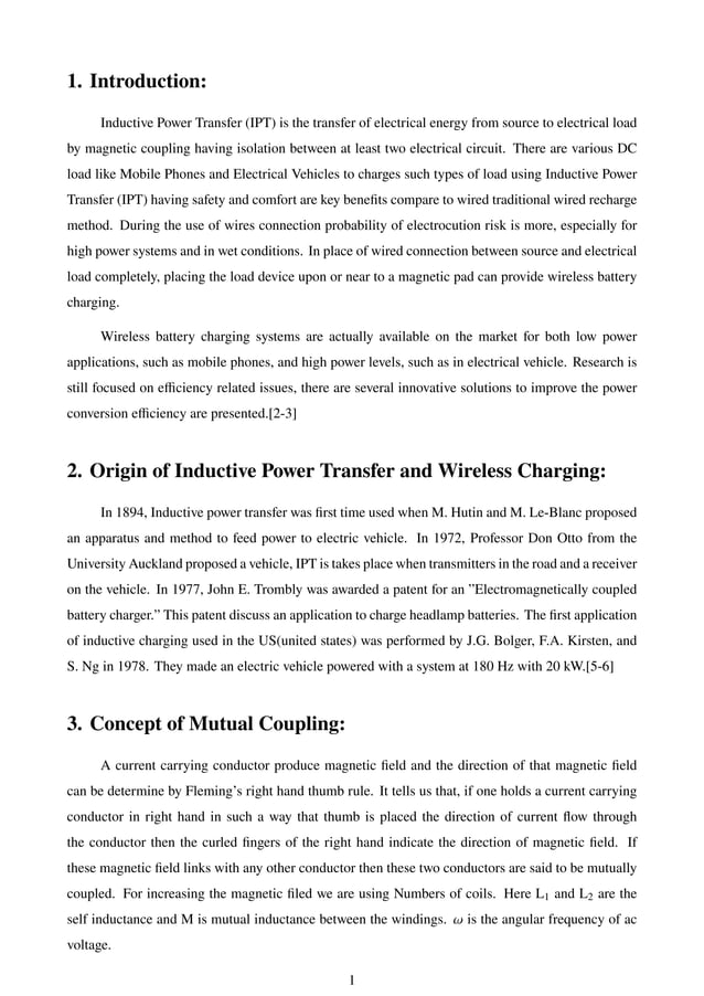 Operation and Control of Inductive Wireless Power Transfer | PDF