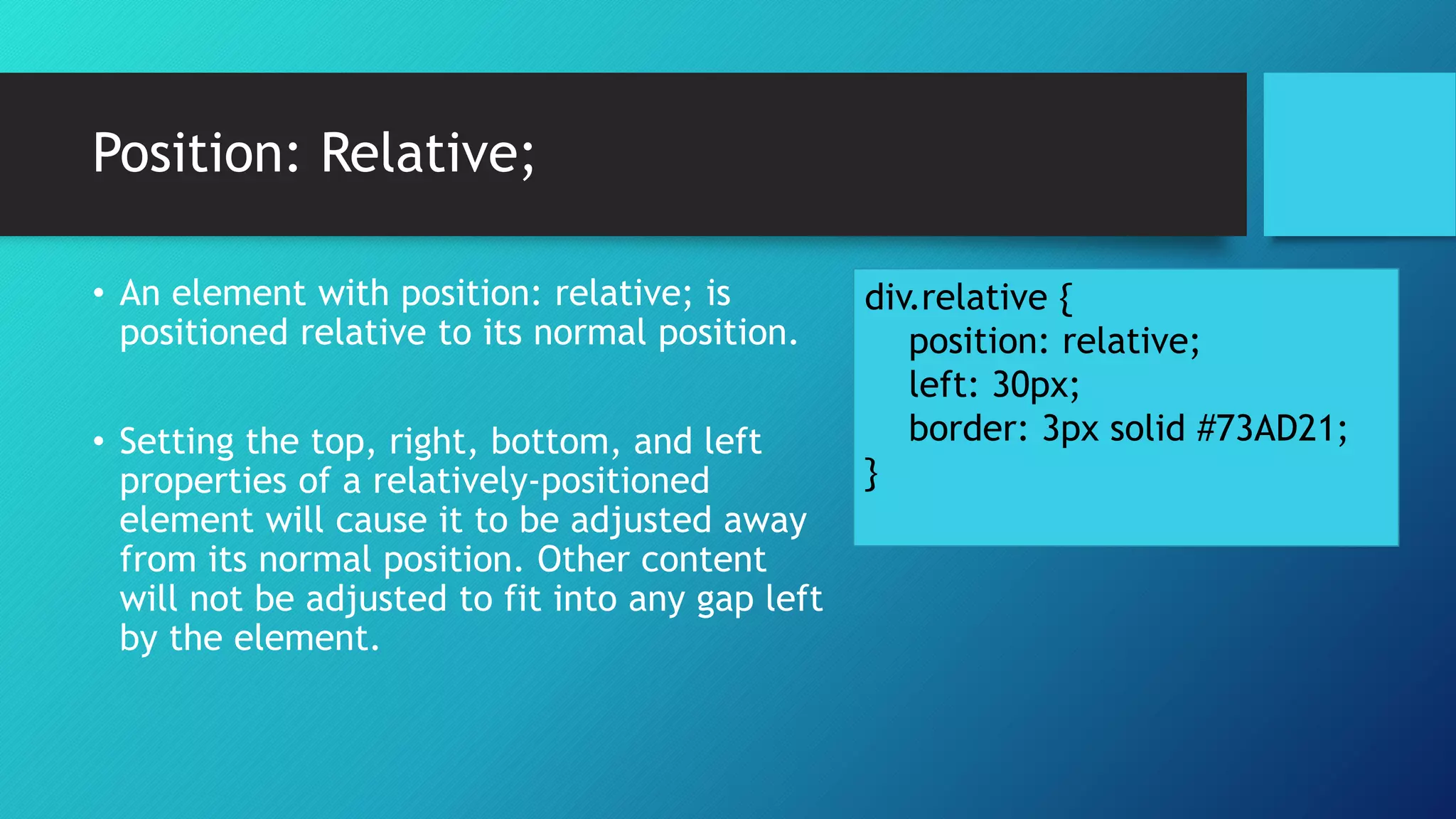 Css Positioning And Features Of Css3 Ppt