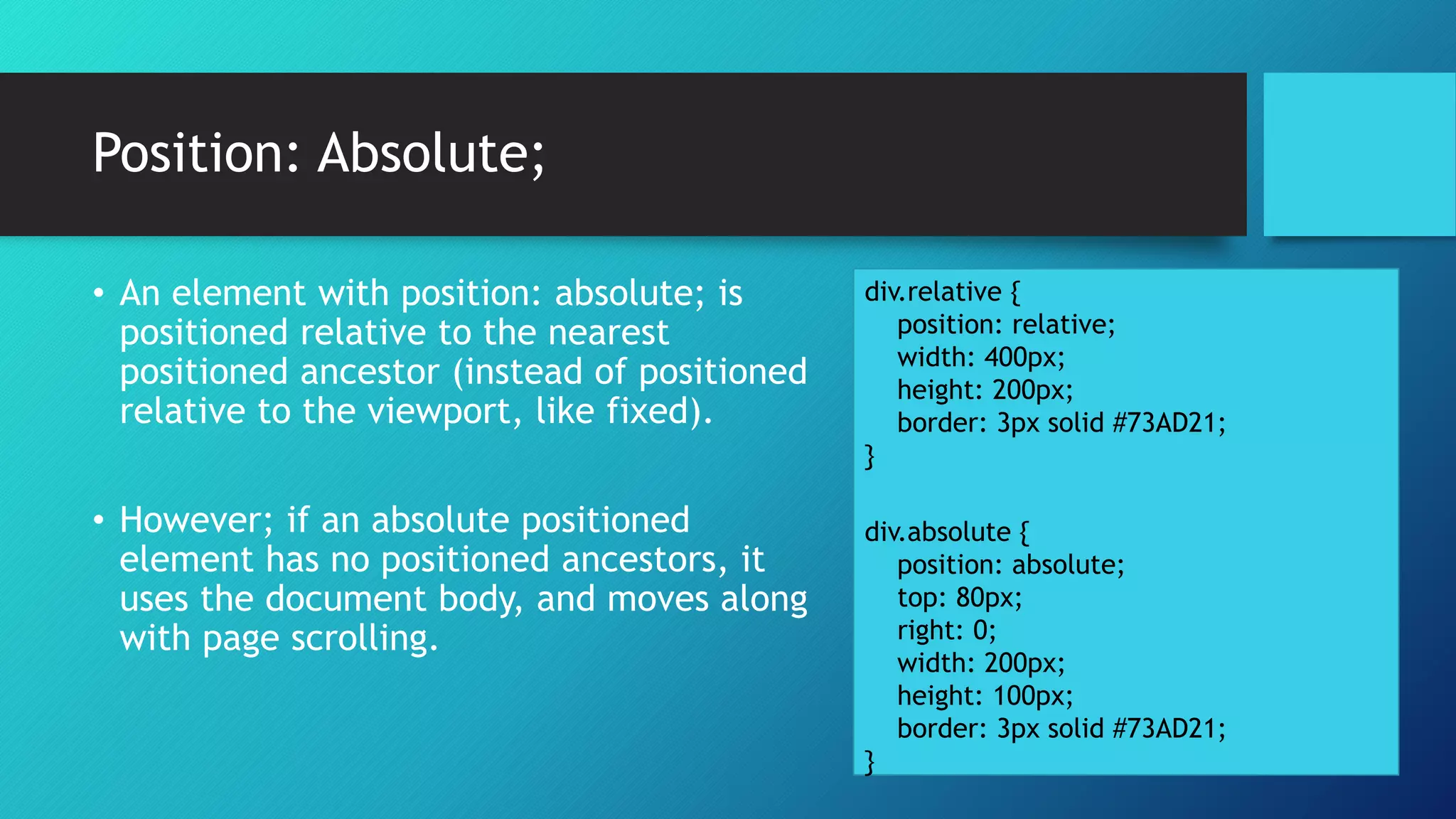 Css Positioning And Features Of Css3 Ppt 9050