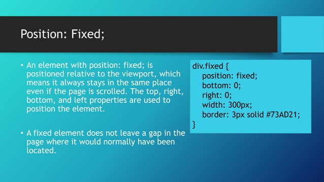 CSS Positioning and Features of CSS3 | PPTX