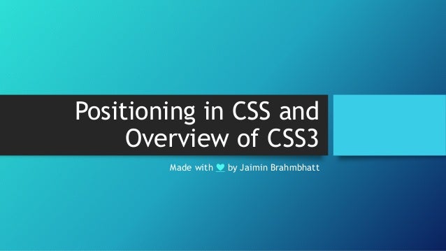 CSS Positioning And Features Of CSS3 css-positioning-and-features-of-css3