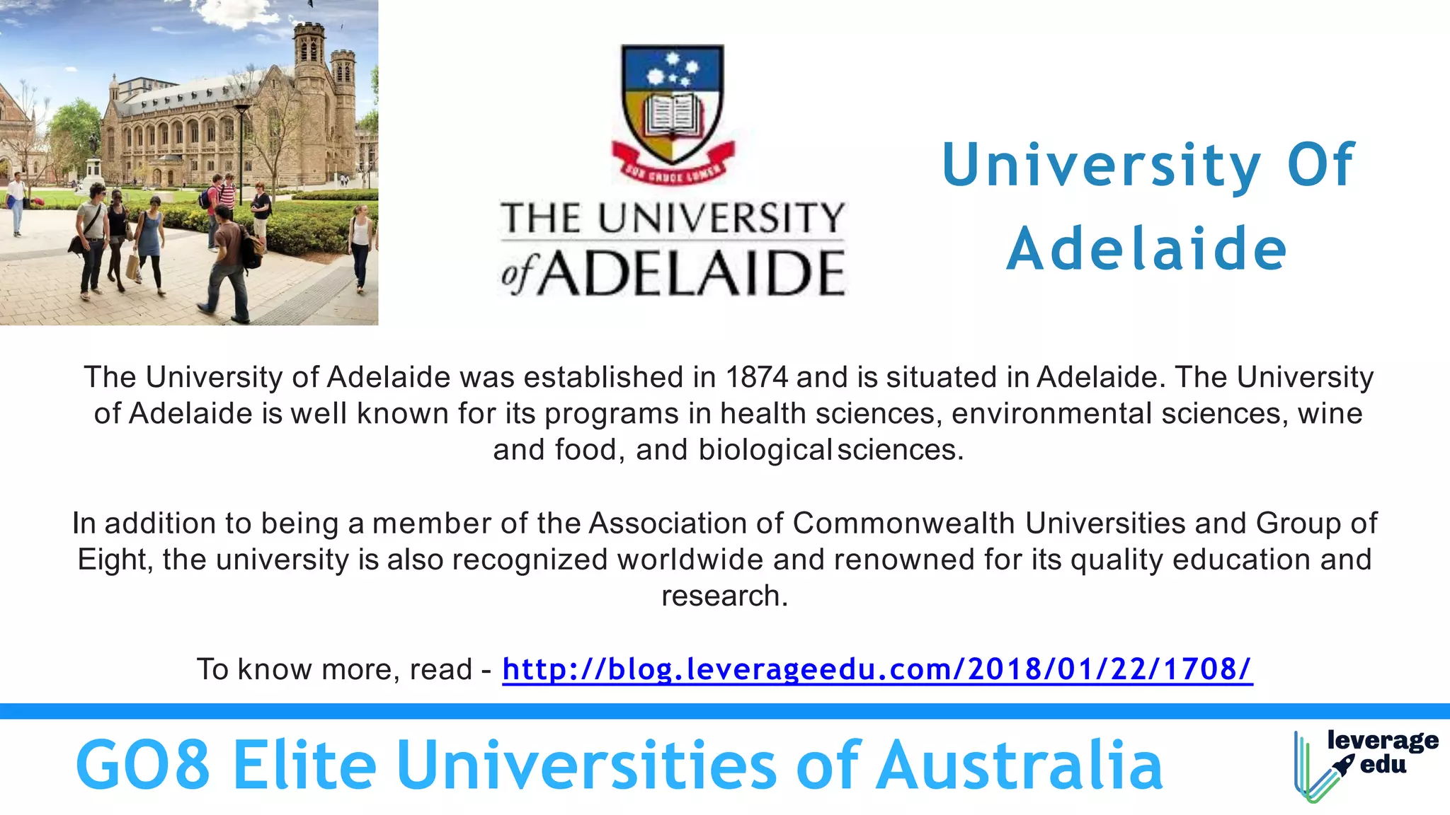 Group of 8 australian universities (g8 australian university) | PPTX