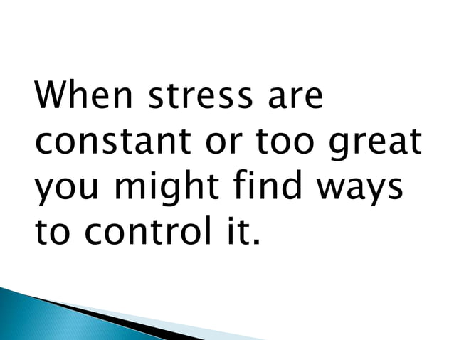 keep stress under control | PPTX