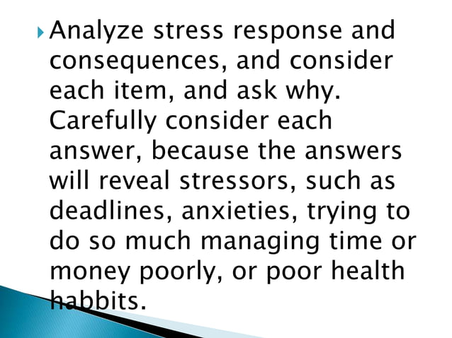 keep stress under control | PPTX