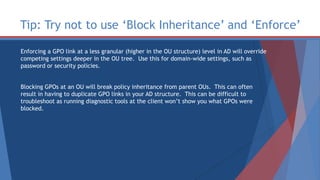 Group policy Best Practices | PPTX | Operating Systems | Computer ...