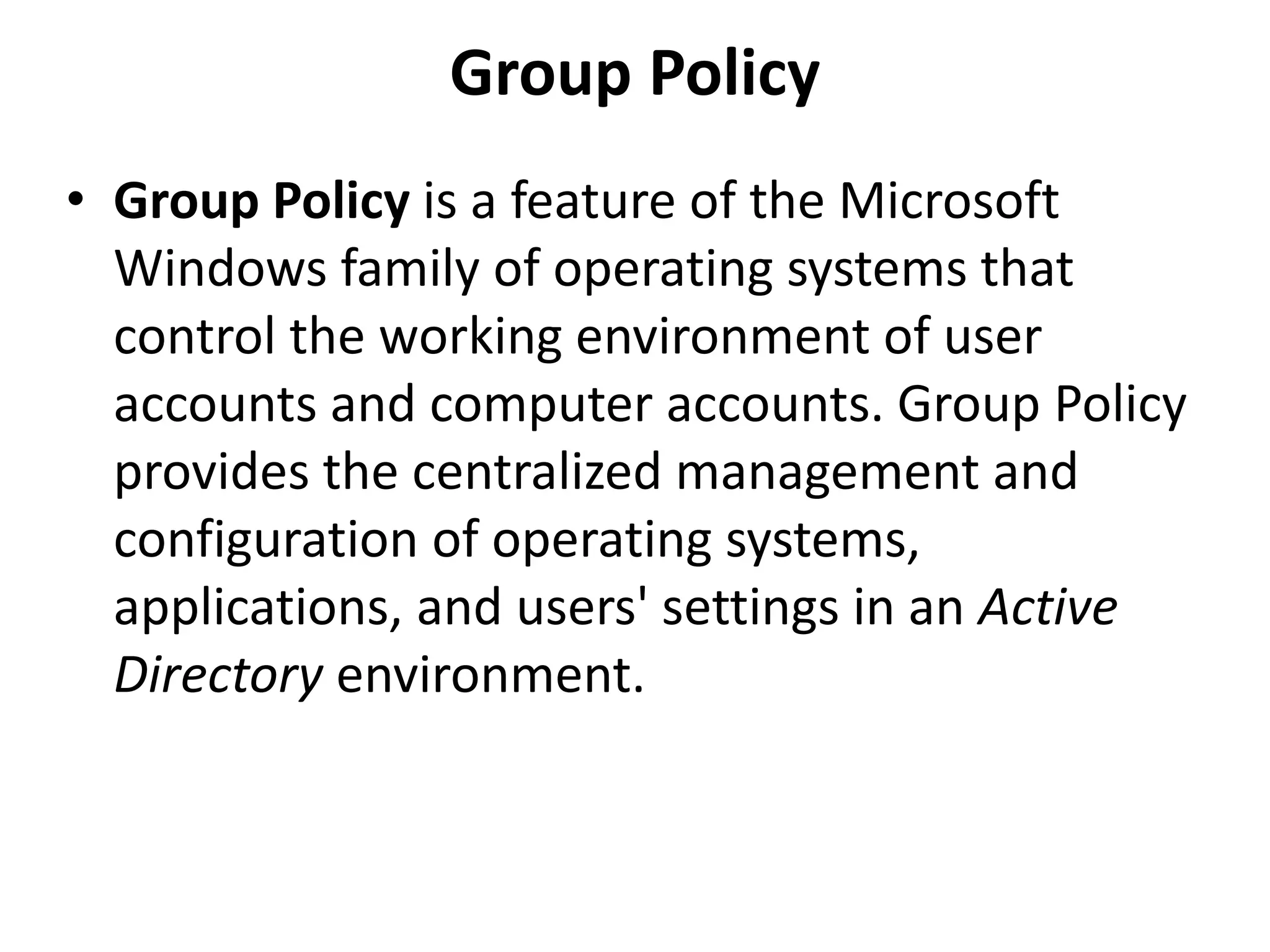 Group policy management window server 2008r2 | PPT