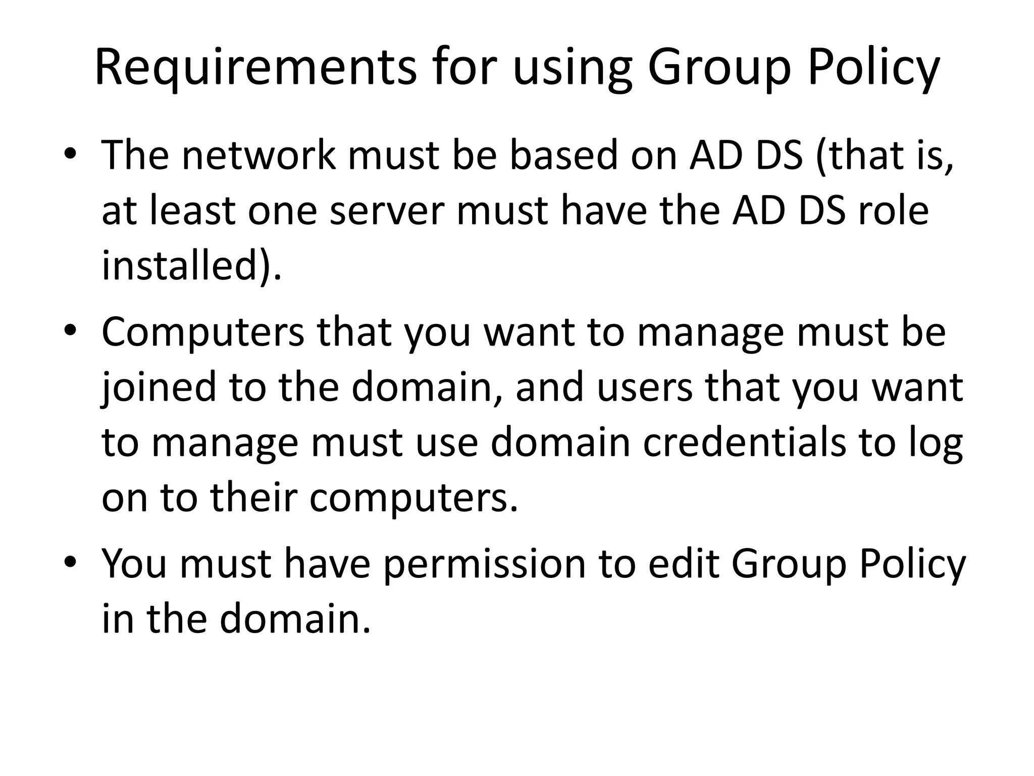 Group policy management window server 2008r2 | PPT