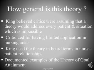 Imogene King Goal Attainment Theory Group Project | PPTX