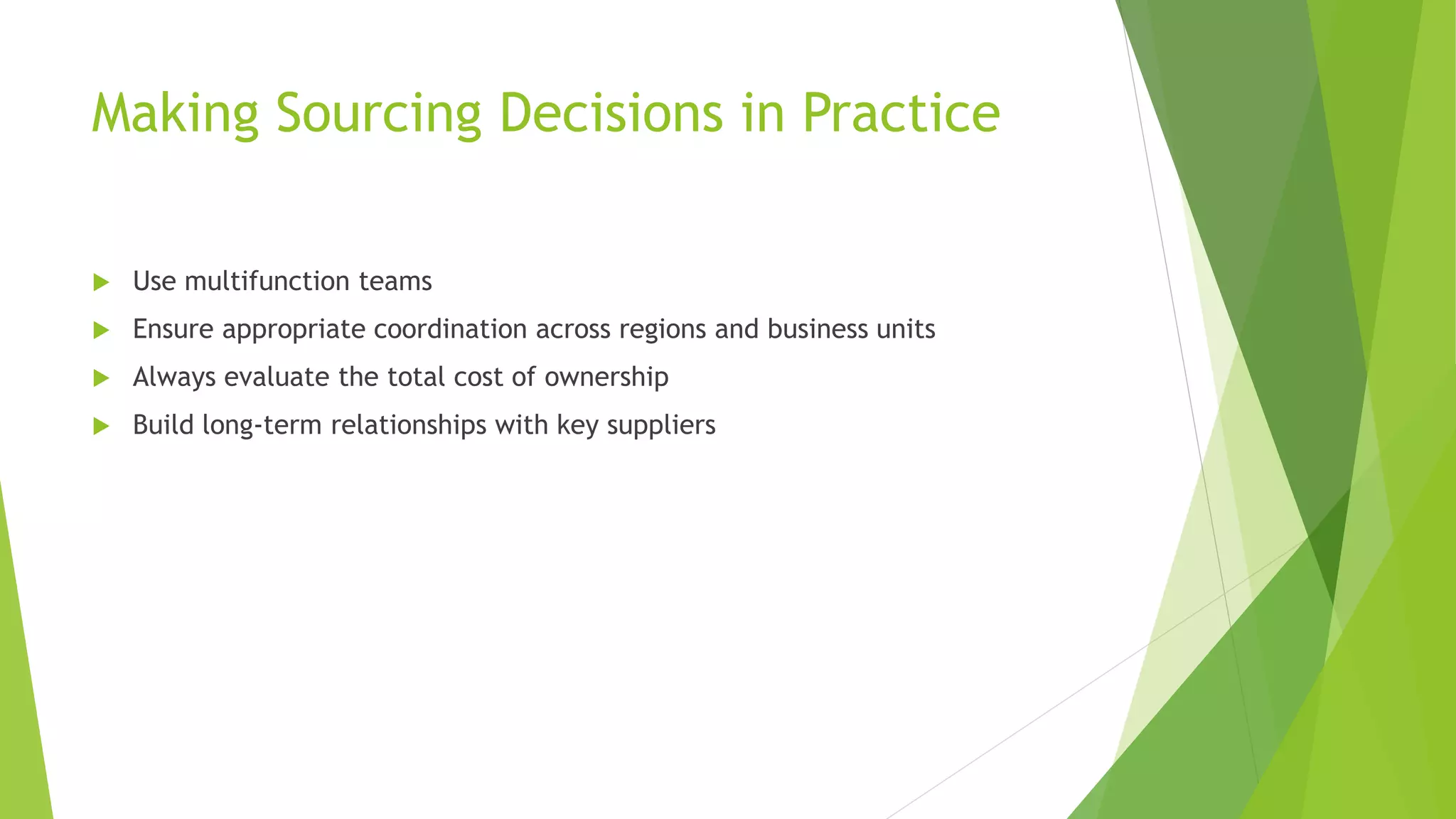 SOURCING DECISIONS IN A SUPPLY CHAIN | PPTX