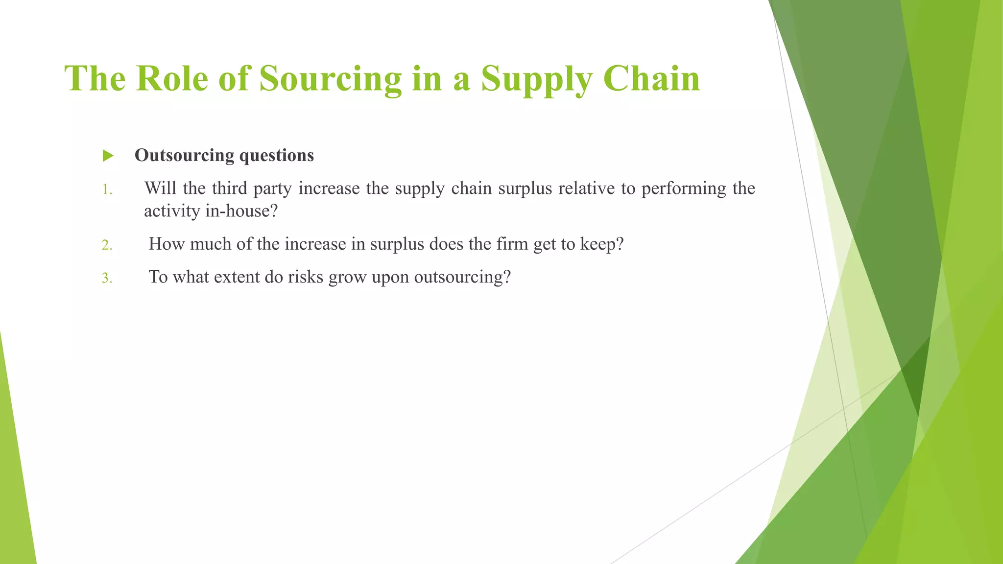 SOURCING DECISIONS IN A SUPPLY CHAIN | PPTX