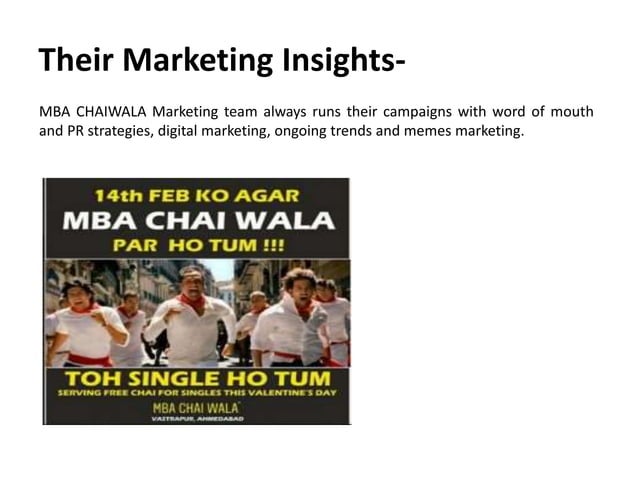 Group PPT on MBA Chai Wala by.pptx created by lalit | PPTX | Marketing and Advertising | Business