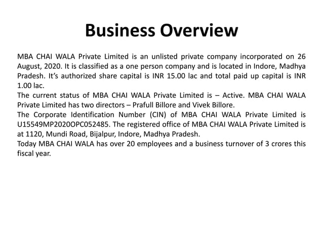 Group PPT on MBA Chai Wala by.pptx created by lalit | PPTX | Marketing and Advertising | Business