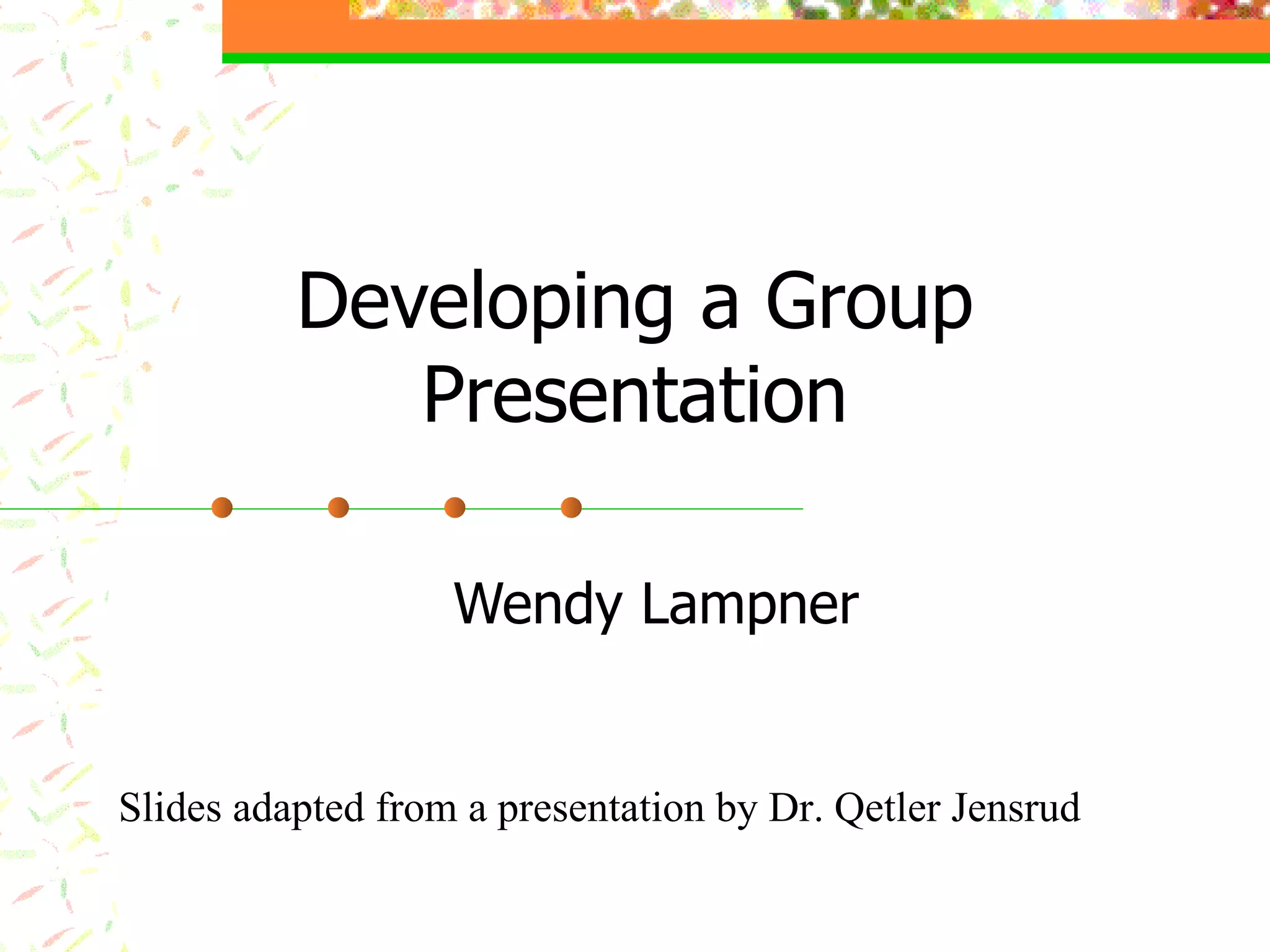 Group presentation | PPT