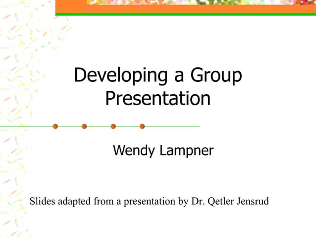 Group presentation | PPT