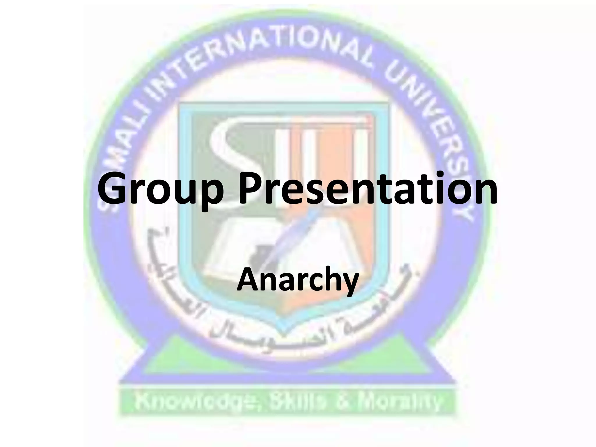 understanding for an anarchy | PPT