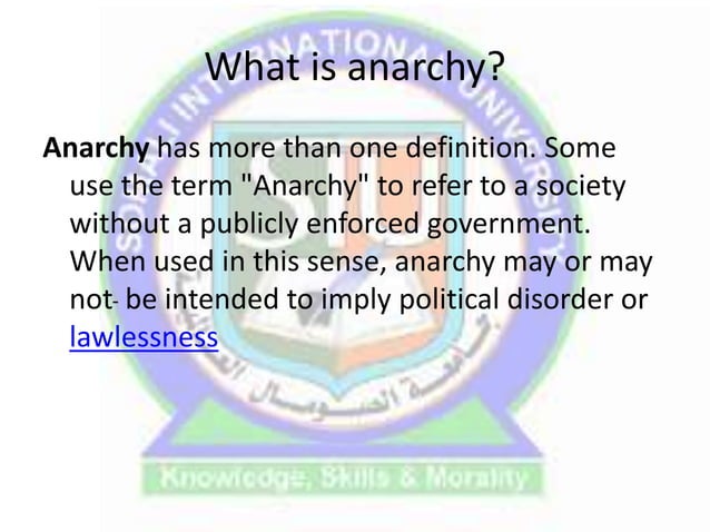 understanding for an anarchy | PPT | Free Download