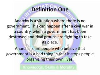 understanding for an anarchy | PPT | Free Download