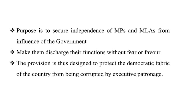 Disqualification of MP & MLA | PPTX