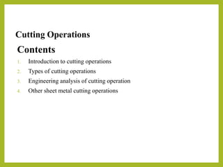 cutting operation manufacturing process | PPTX | Shaving | Personal Care