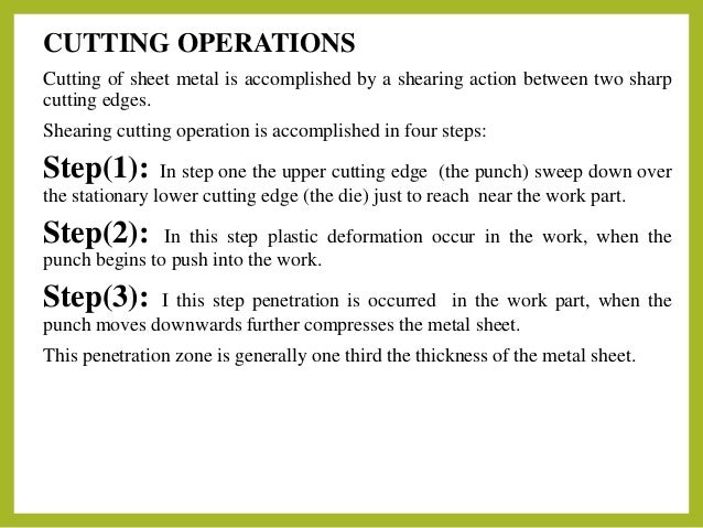 cutting operation manufacturing process