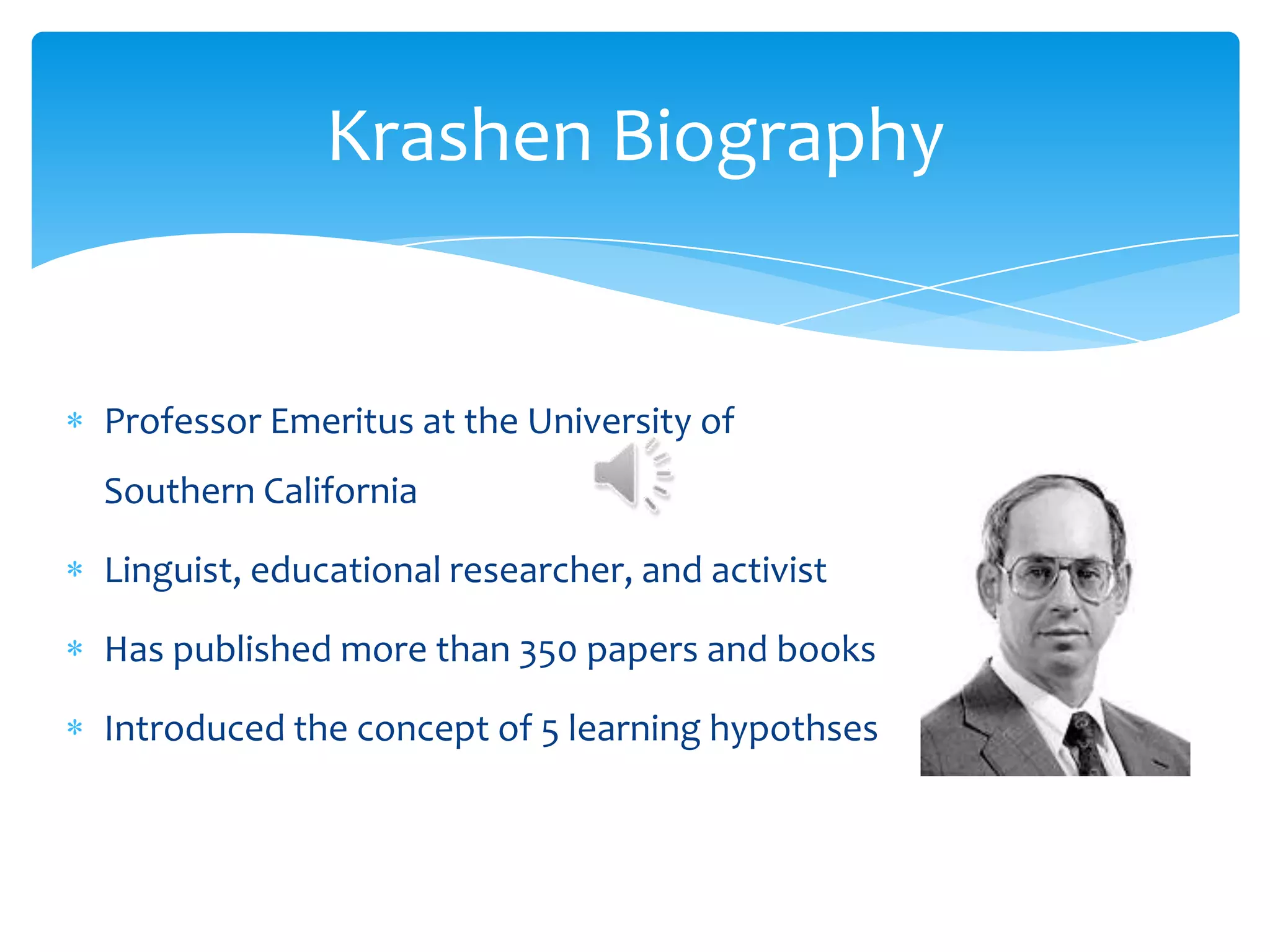 Group presentation krashen’s 5 hypotheses | PPTX