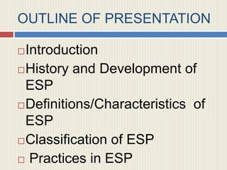 Group presentation on ESP | PPT