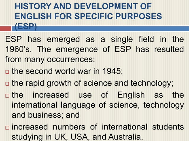 Group presentation on ESP | PPT