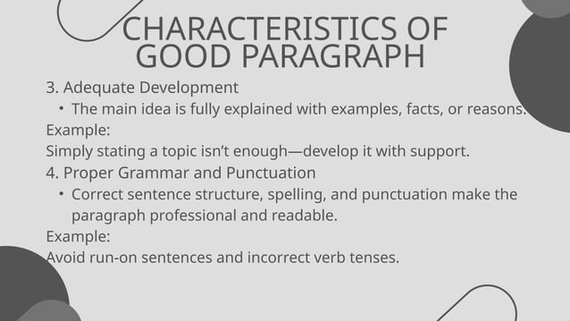 paragraph writing presentation in detail. | PPTX