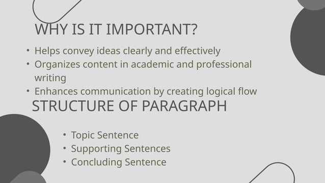 paragraph writing presentation in detail. | PPTX