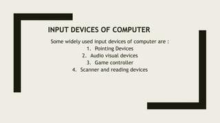Information and communication technology. Input devices | PPT
