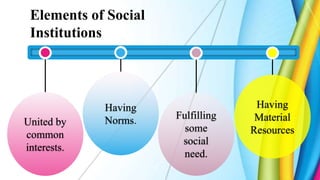 An Intro to Social Institutions & Institution of Economics | PPT