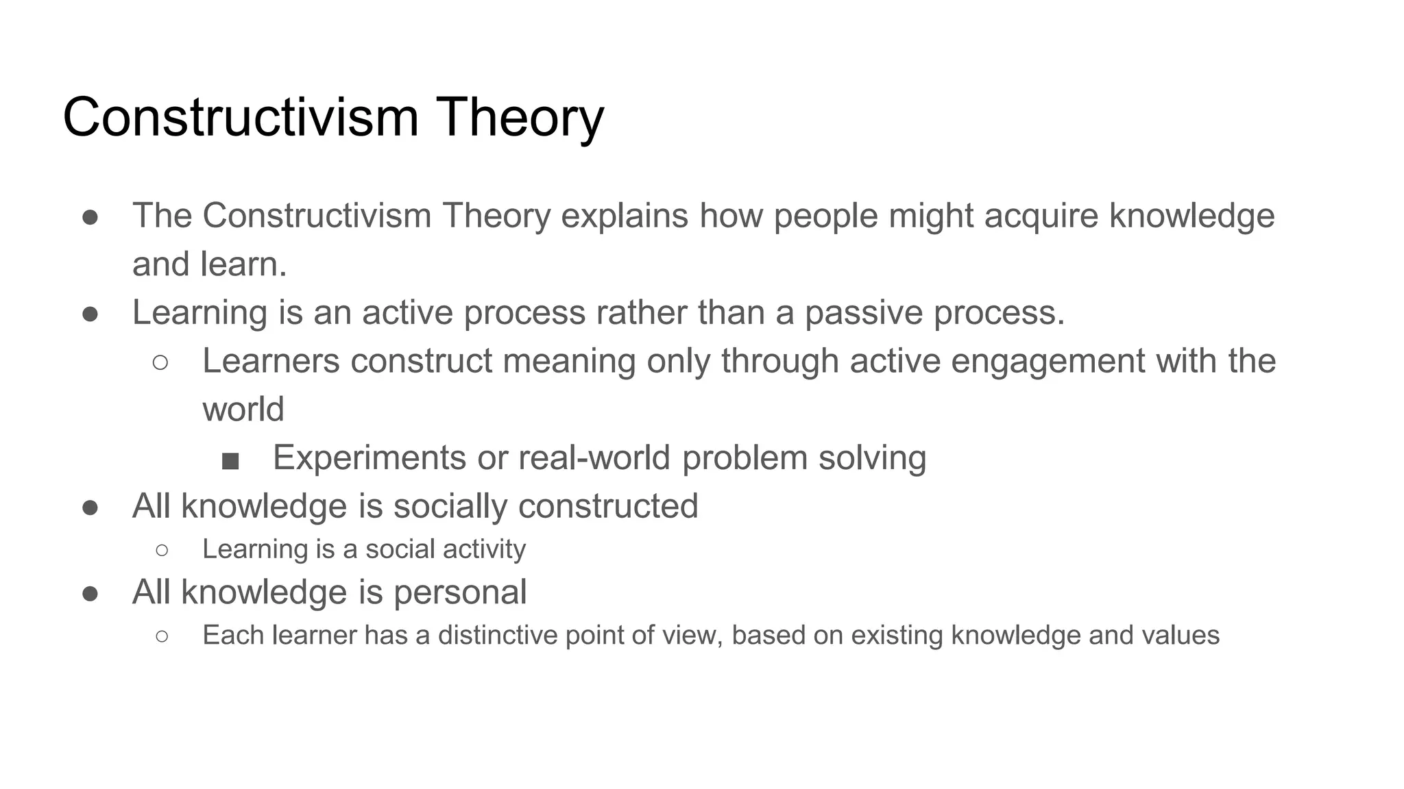 The Evolution of Constructivism, Cognitivism, and Behaviorism | PPTX