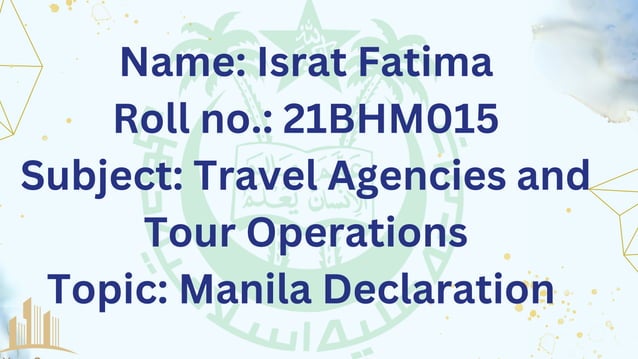 Manila Declaration 1980 | PPT Manila Declaration 1980 | PPT