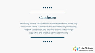 Positive social behaviour in classroom.. | PPT