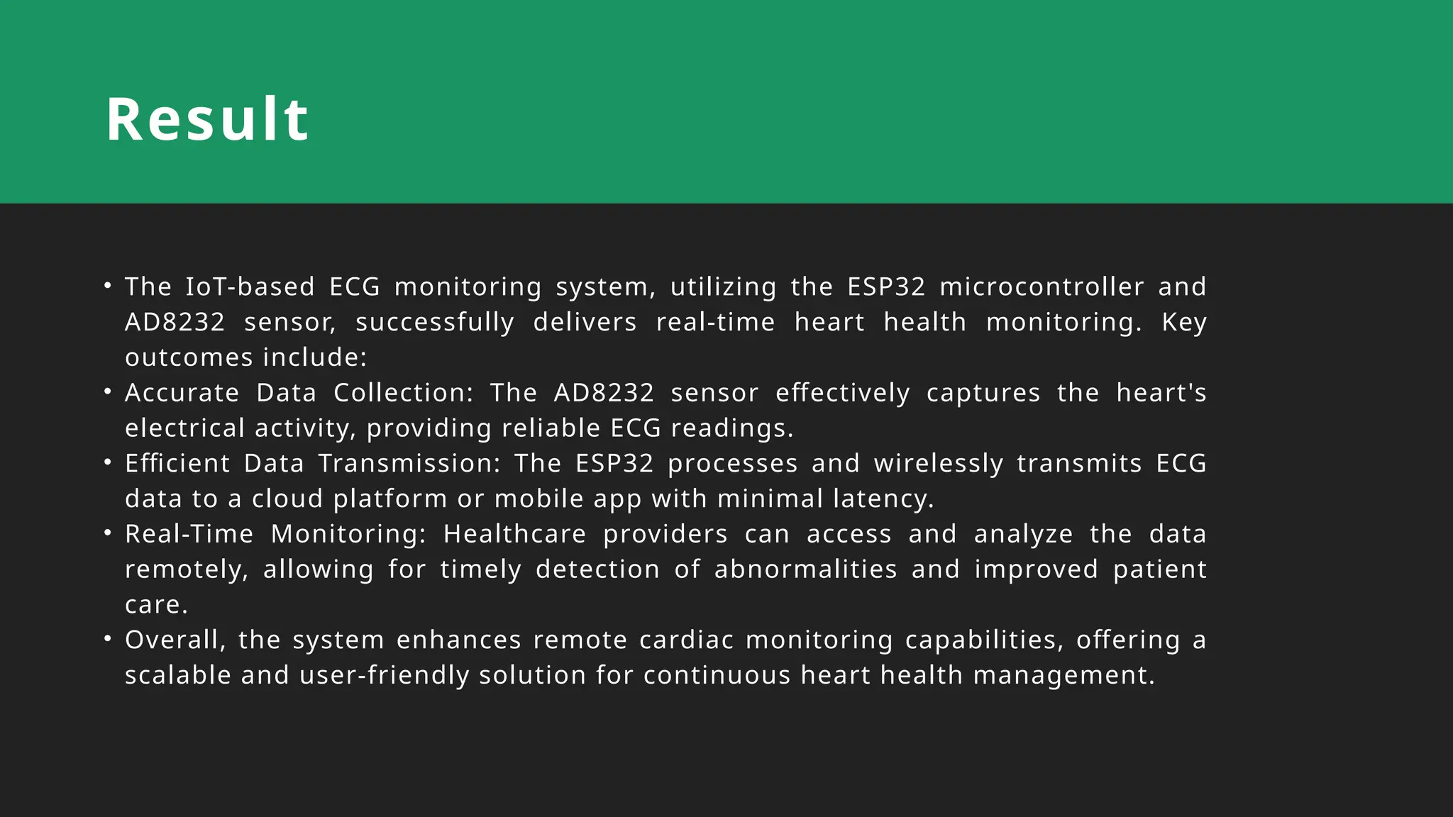 ECG MONITORING WITH ESP32 AND AD8232 iot | PPTX | Heart and Cardiovascular Diseases | Diseases ...