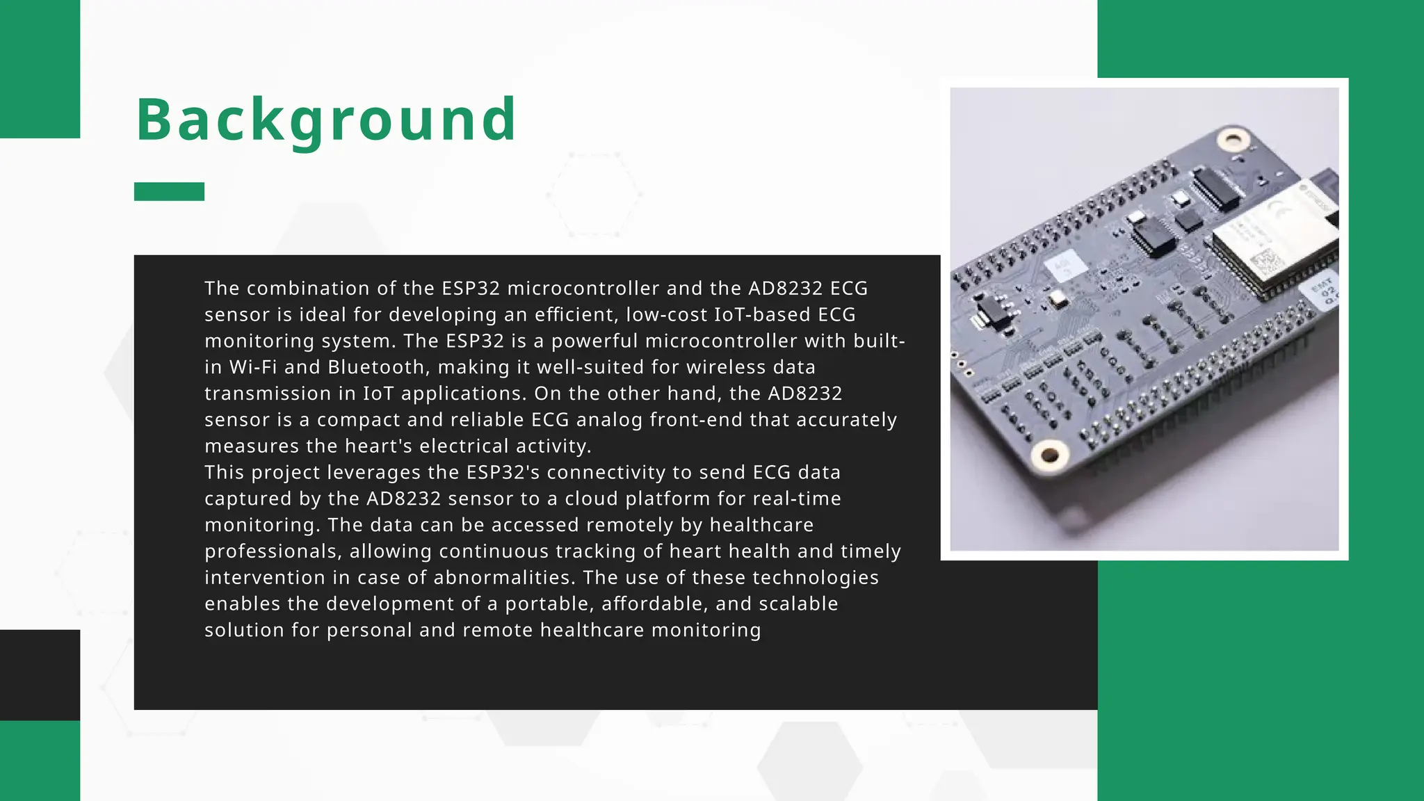ECG MONITORING WITH ESP32 AND AD8232 iot | PPTX | Heart and Cardiovascular Diseases | Diseases ...