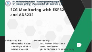 ECG MONITORING WITH ESP32 AND AD8232 iot | PPTX