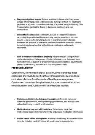 CareConnect: Healthcare Innovation Hub - An Integrated Patient Care ...