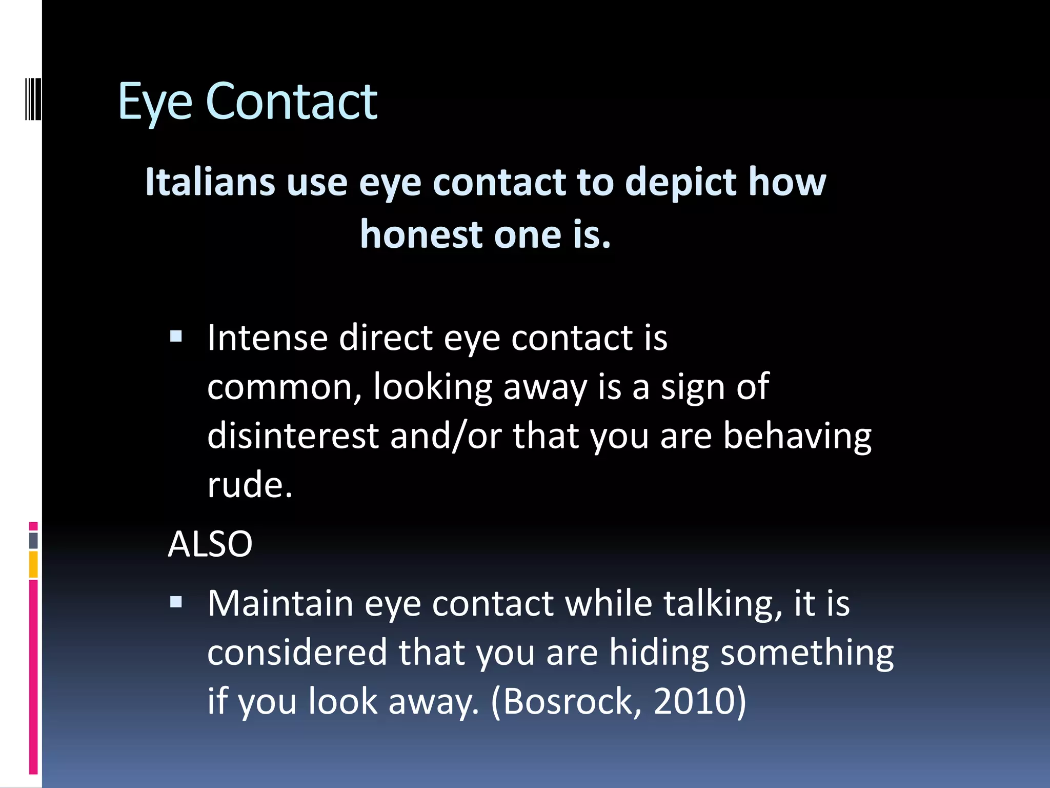 Culture and Nonverbal Communication in Italy | PPTX