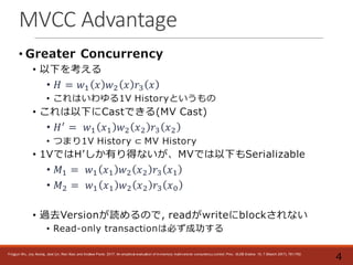 論文紹介: An empirical evaluation of in-memory multi-version concurrency control | PPT