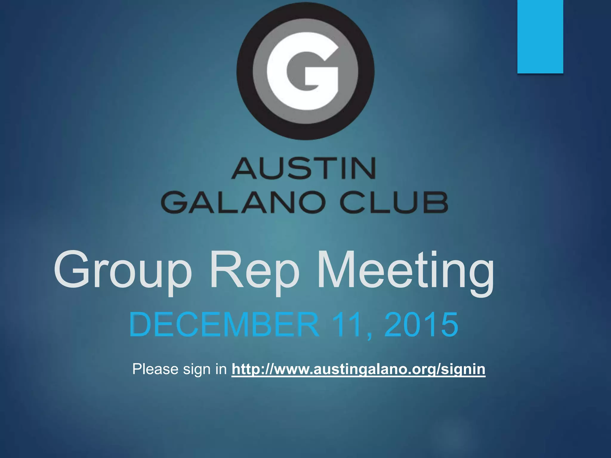 Group rep meeting 121115 | PPTX