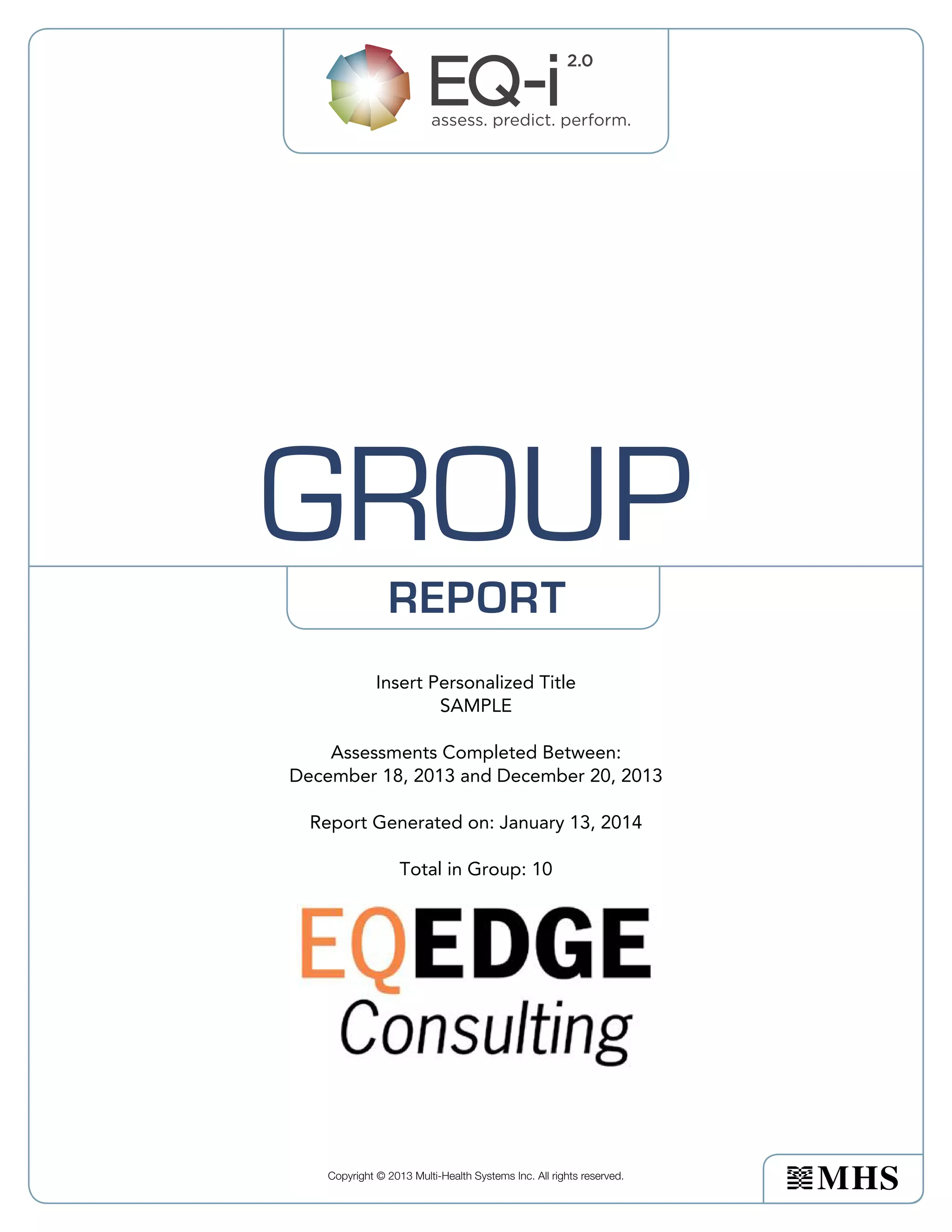 EQ-i 2.0 Group Report Client Version | PDF