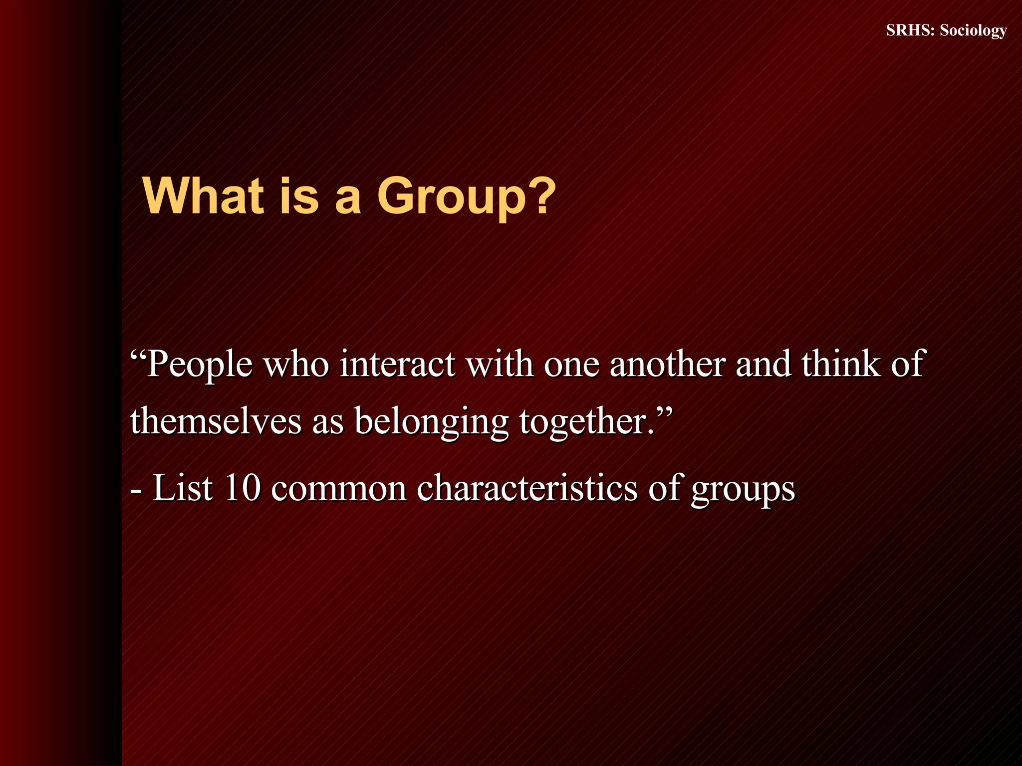 Groups In Society | PPT