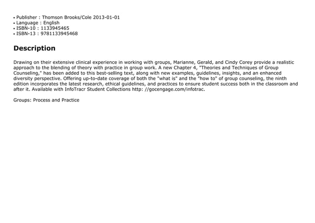 Groups: Process and Practice | PDF