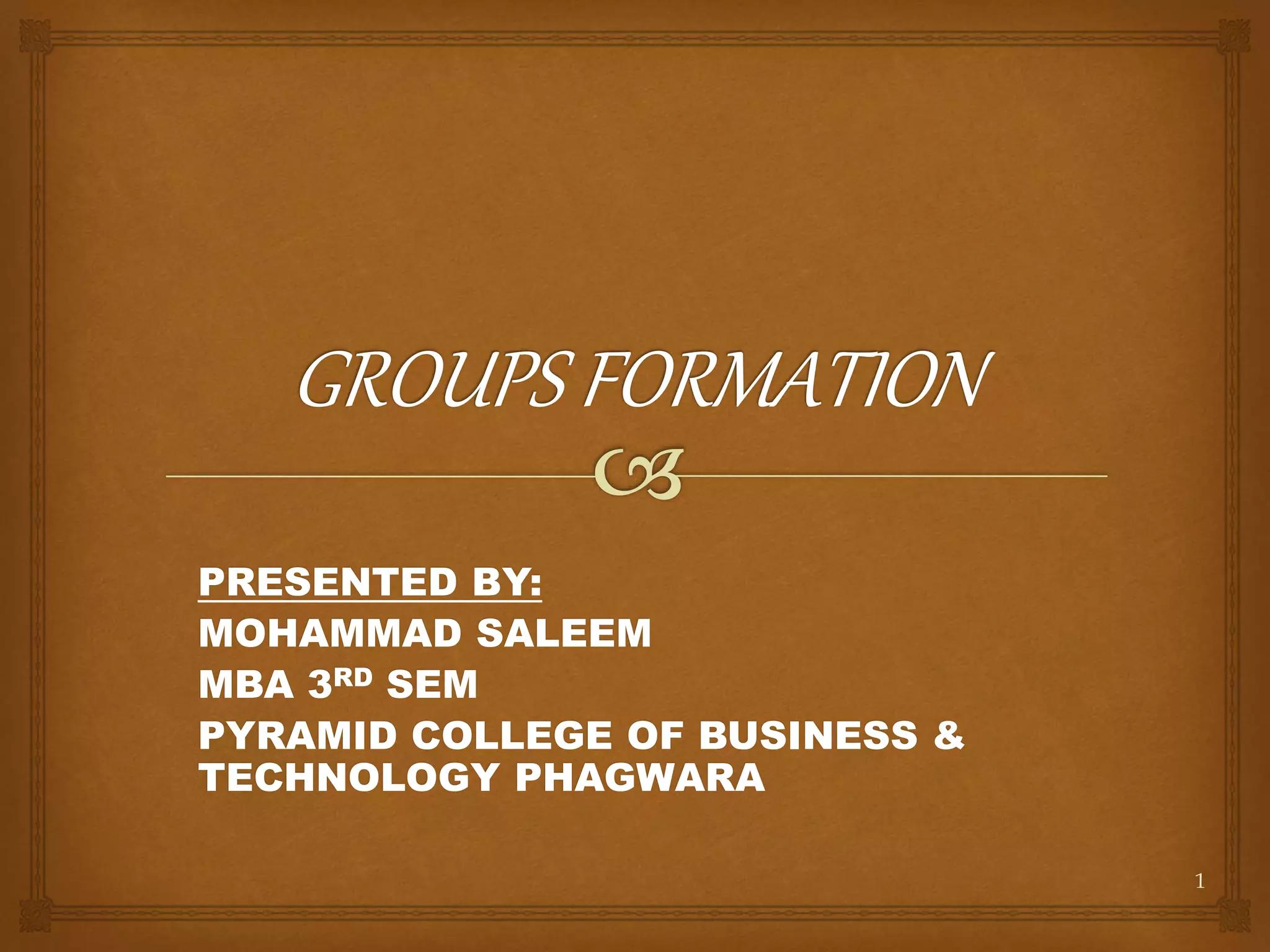 Groups formation | PPT