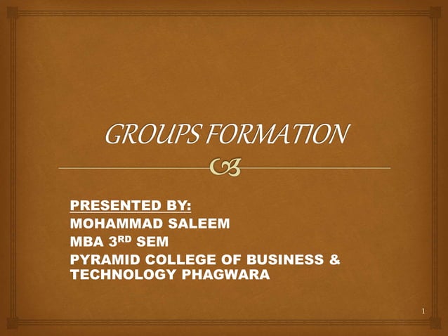 Groups formation | PPT