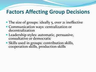 Group development and turning groups into effective teams | PPTX