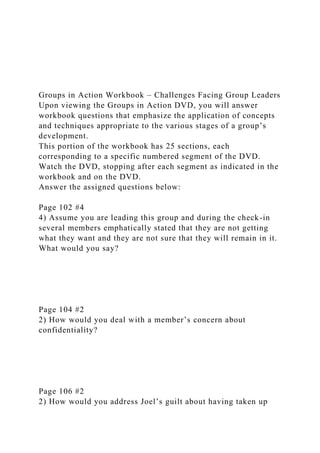 Groups in Action Workbook – Challenges Facing Group Leaders.docx