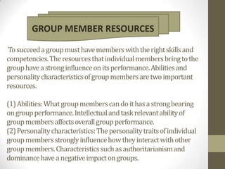 Groups in Organisations and Group Dynamics. | PPTX